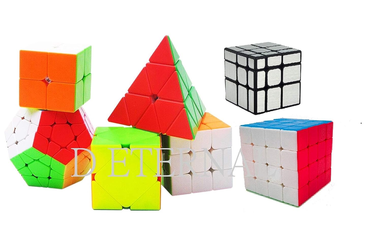 D ETERNAL Cube Set of 2x2, 3x3, 4x4, Triangle, Mirror, Megaminx & Skew