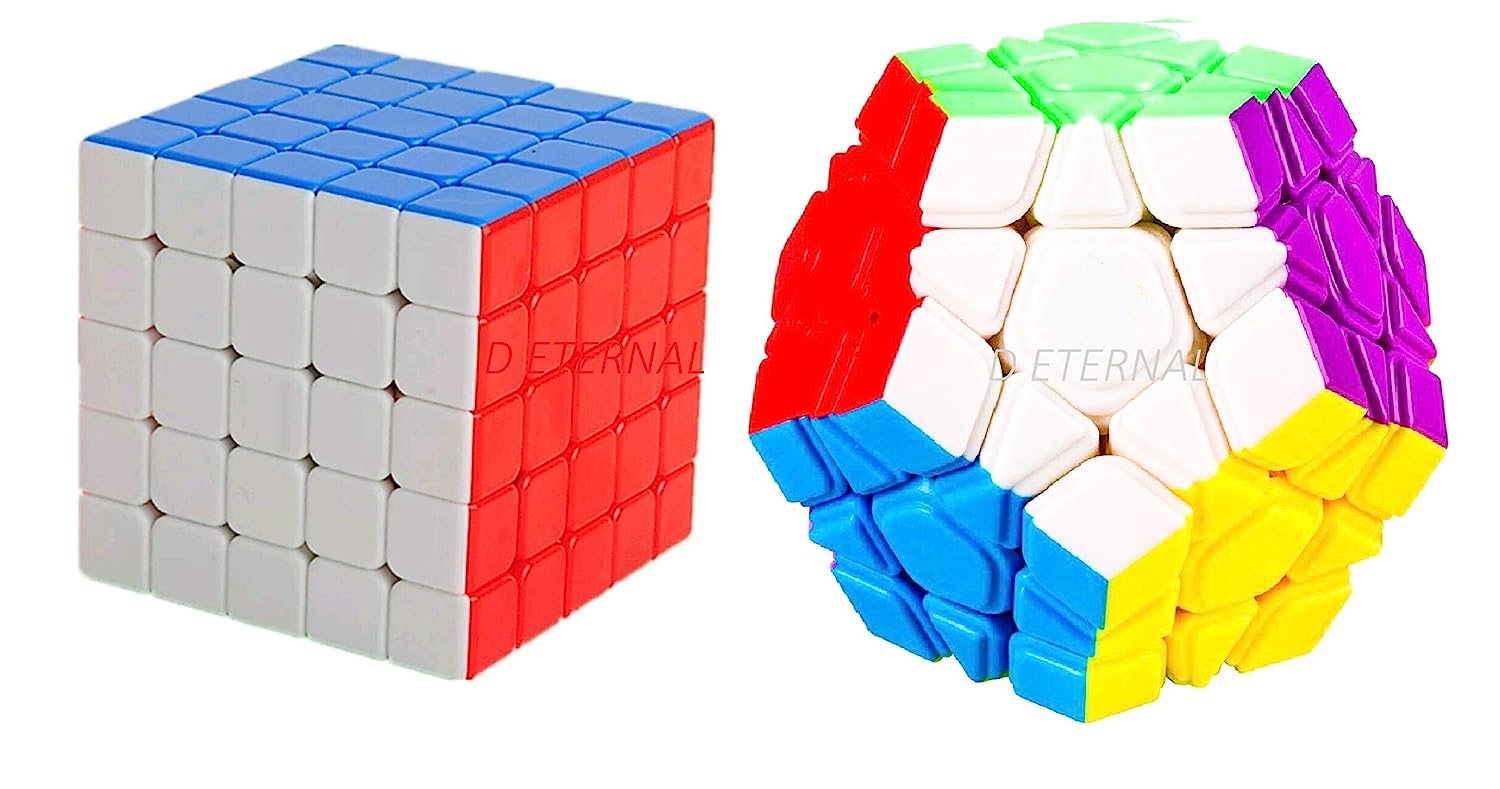 D ETERNAL Speed Cube Combo Set of 5x5 Cube and 3 Layer Megaminx High S