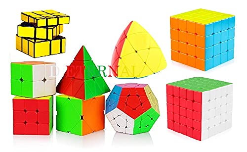 D ETERNAL Speed Cube Combo Set of (Combo(2x2+3x3+4x4+5x5+Pyramid+Megam